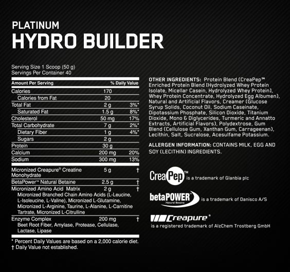 Platinum Hydrobuilder Optimum Nutrition | Fitness.com.hr Web Shop